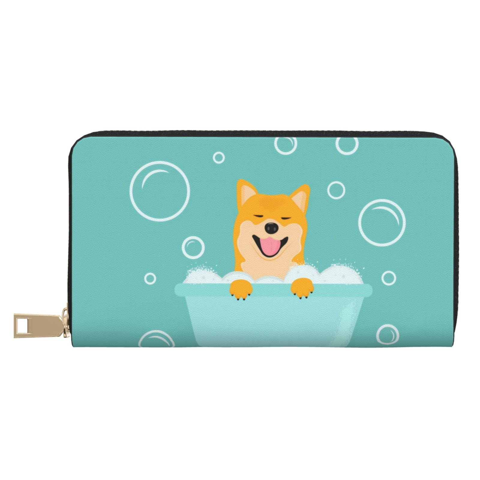 Dogs Loves Bath Wallet Women, Leather Bifold Multi Card Wallet, Women's ...