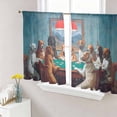 Dogs Modern Art Sheer Curtains 45 Inch Length 2 Panels Set, Table Dog ...