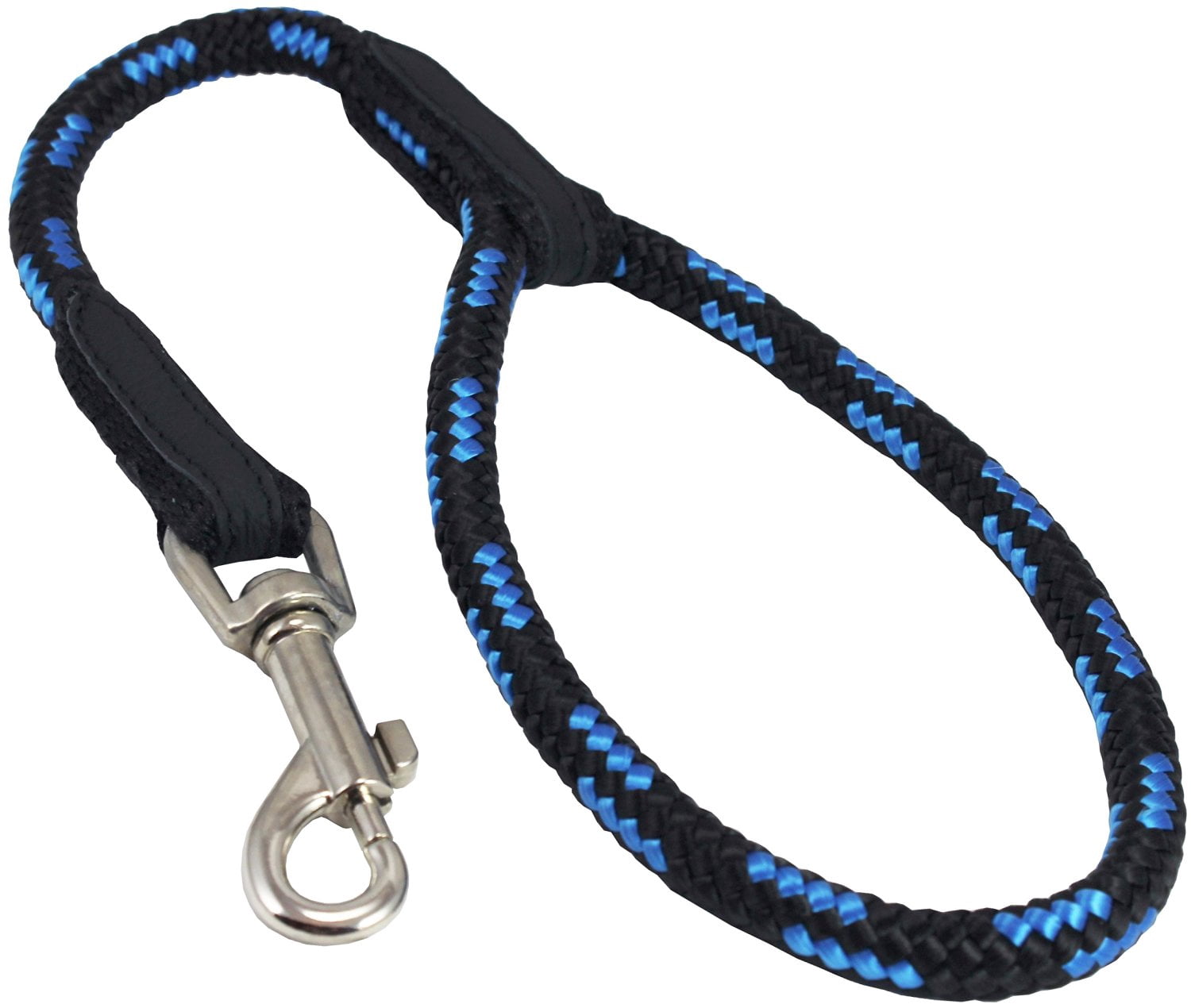 Dogs My Love 18-inch Rope Dog Leash Short (Blue/Black, Medium 7/16 ...