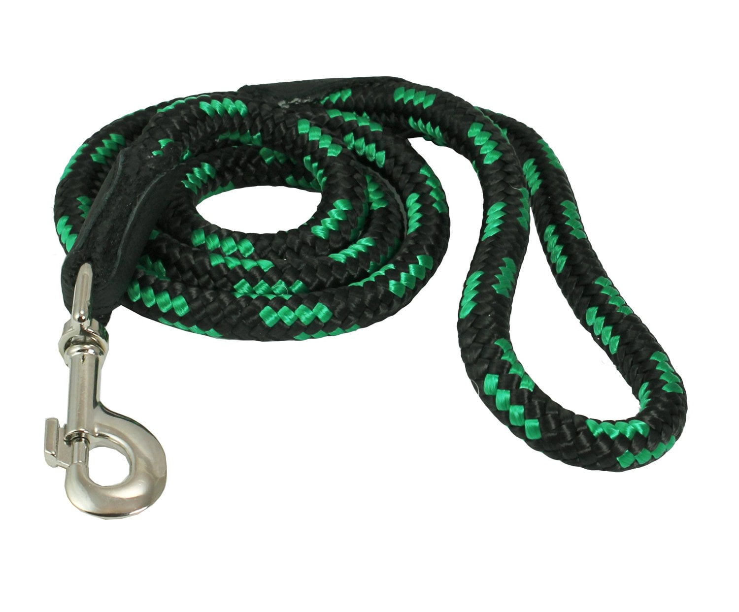 Dogs My Love 6ft Long Braided Rope Dog Leash Green with Black 6 Sizes ...