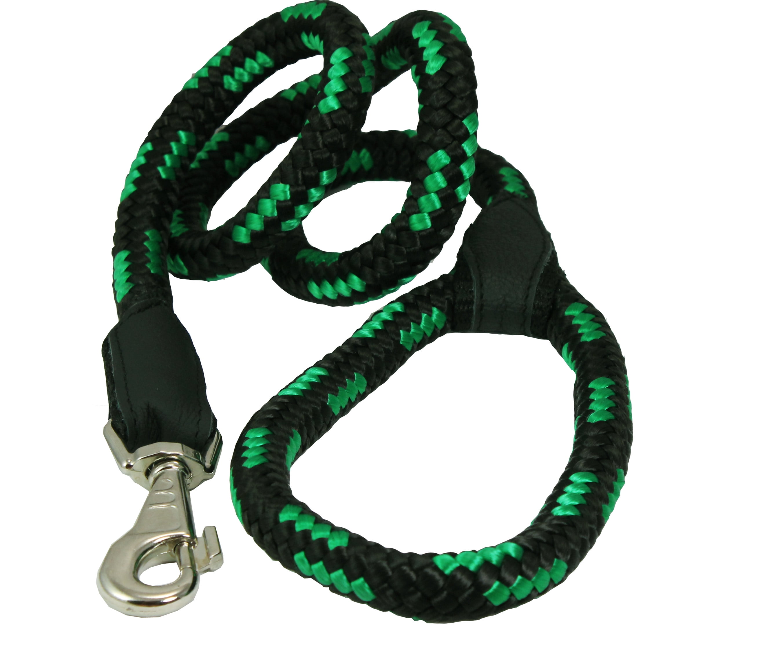 Dogs My Love 6ft Long Braided Rope Dog Leash Green with Black 6 Sizes ...