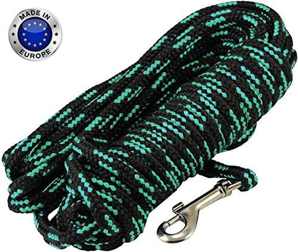 Dogs My Love Braided Nylon Rope Dog Leash Black/Green 15Ft Long 1/4 ...
