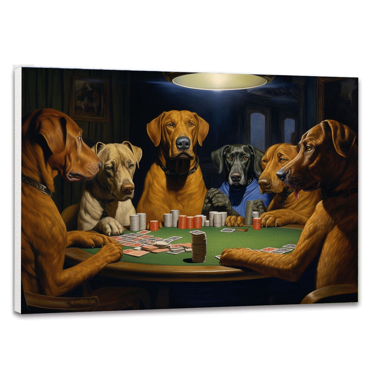Dogs Playing Cards - Rhodesian Ridgeback Canvas, Dogs Playing Poker ...