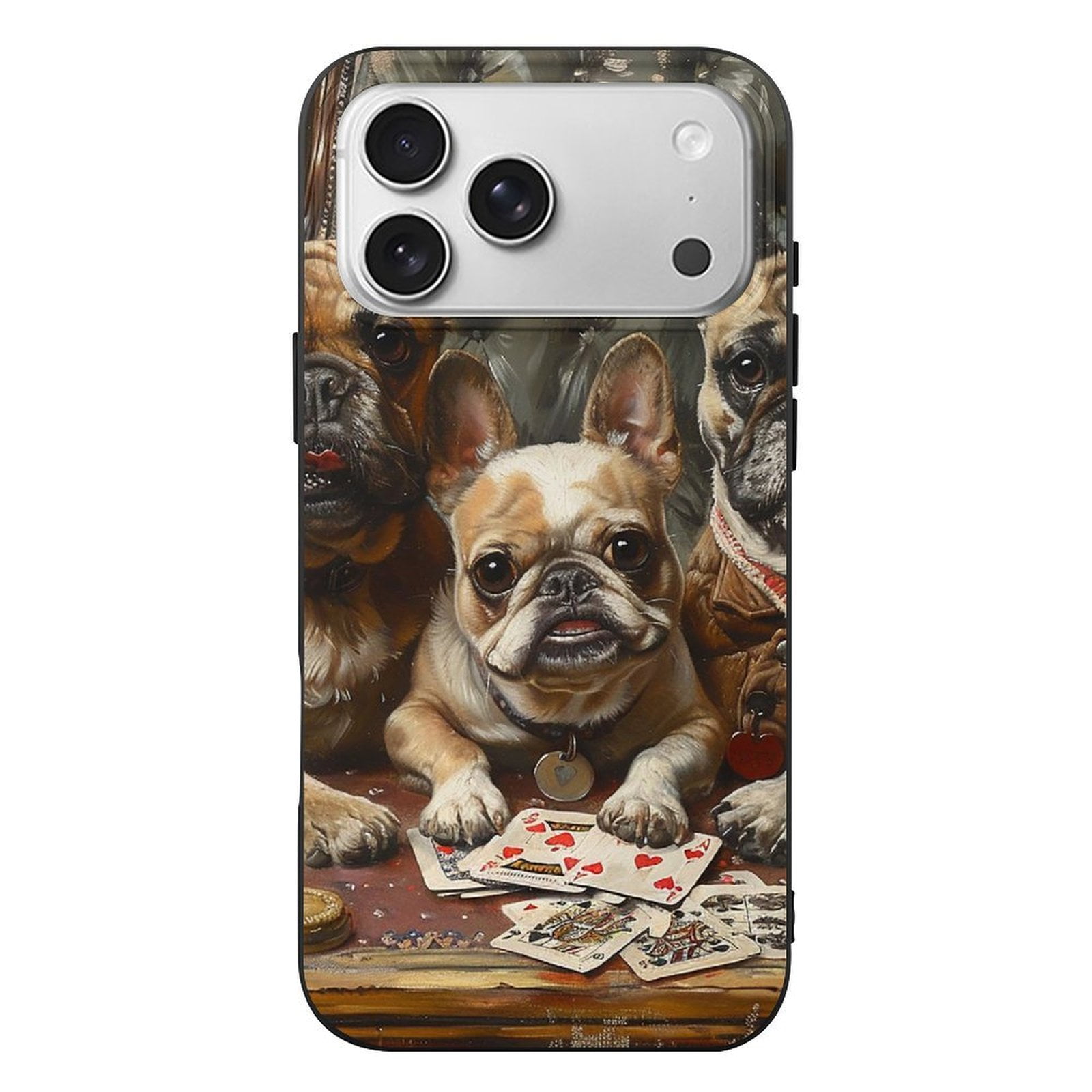 Dogs Playing Poker Cards Vintage Black TPU Case for iPhone 17 Pro Max ...