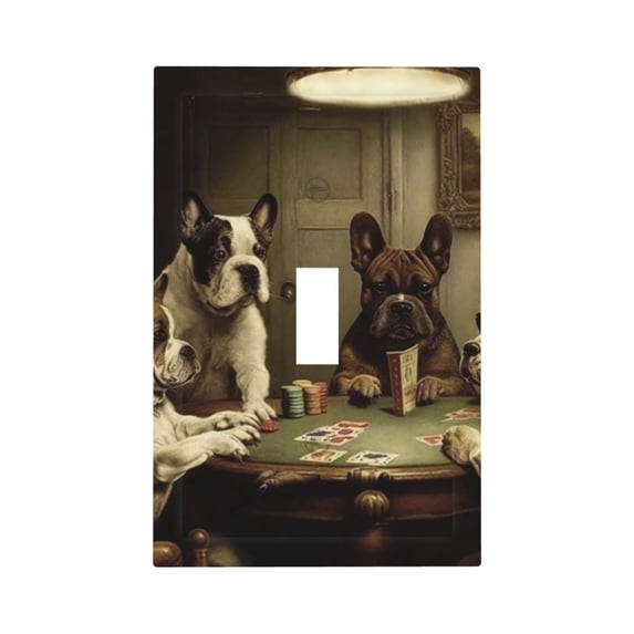 Dogs Playing Poker Cards Vintage Single Toggle Wall Plate 1 Gang ...
