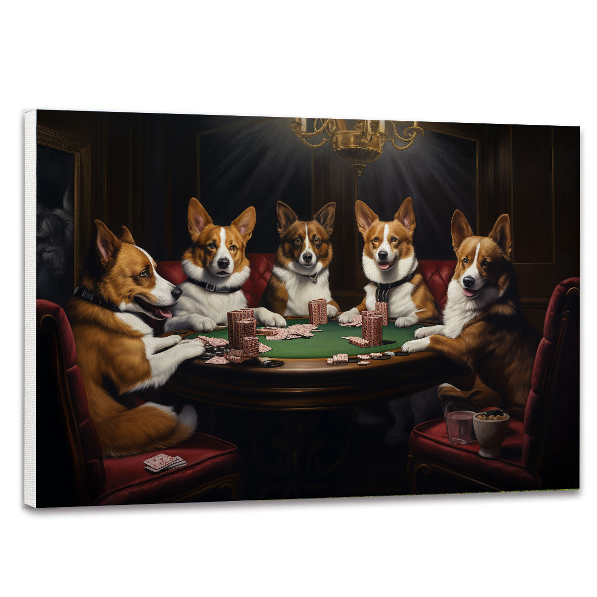 Dogs Playing Poker - Pembroke Welsh Corgi Dog Poster Room Wall Decor ...