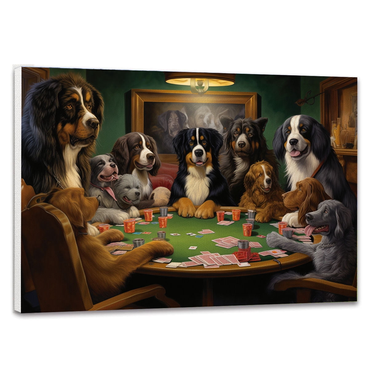 Dogs Playing Poker (or Dogs Playing Cards)Bichon Frise Dog Canvas Art ...