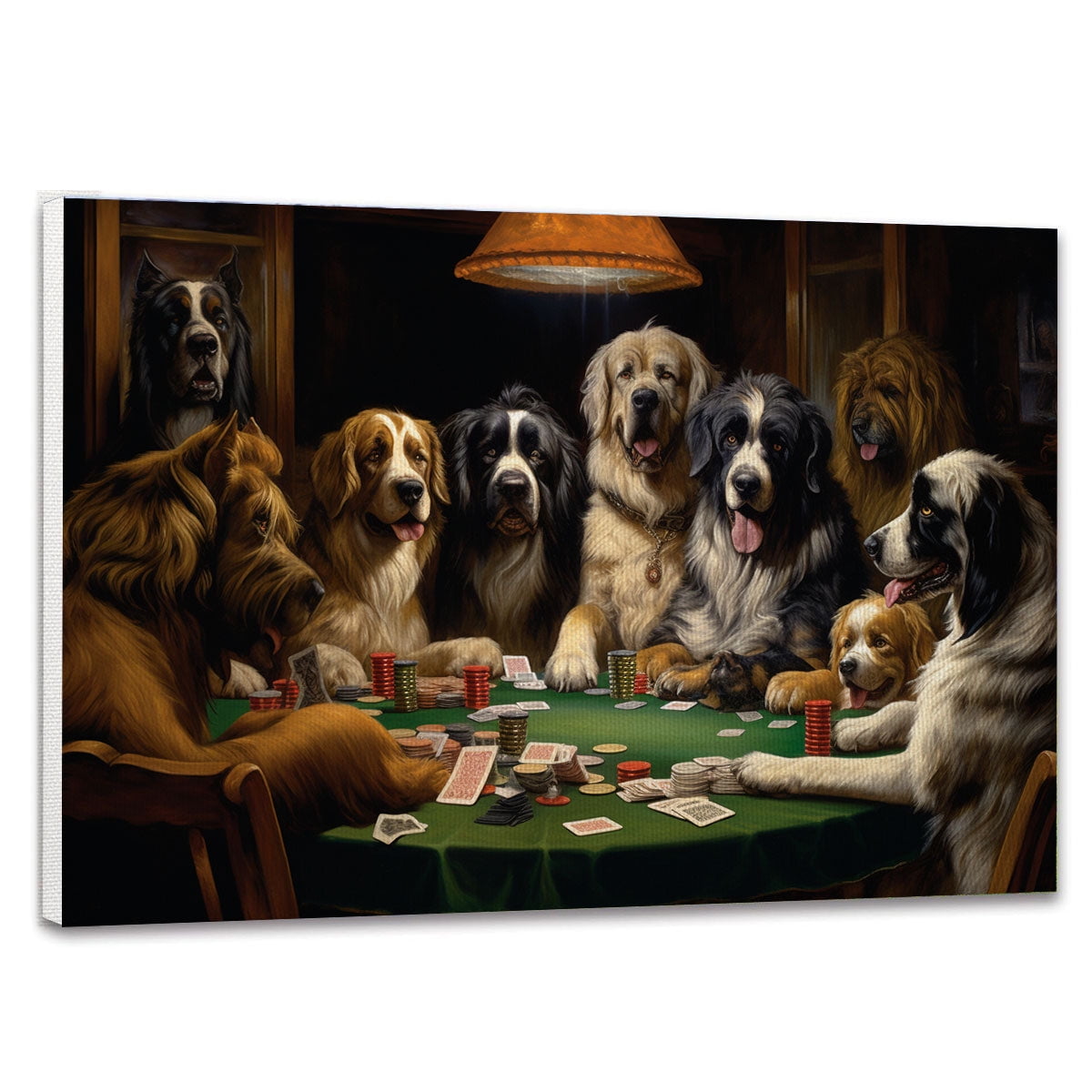 Dogs Playing Poker (or Dogs Playing Cards)Lhasa Apso Dog Canvas Art for ...