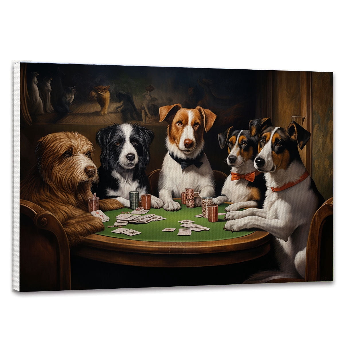Dogs Playing Poker (or Dogs Playing Cards)Pekingese Dog Canvas Art for ...