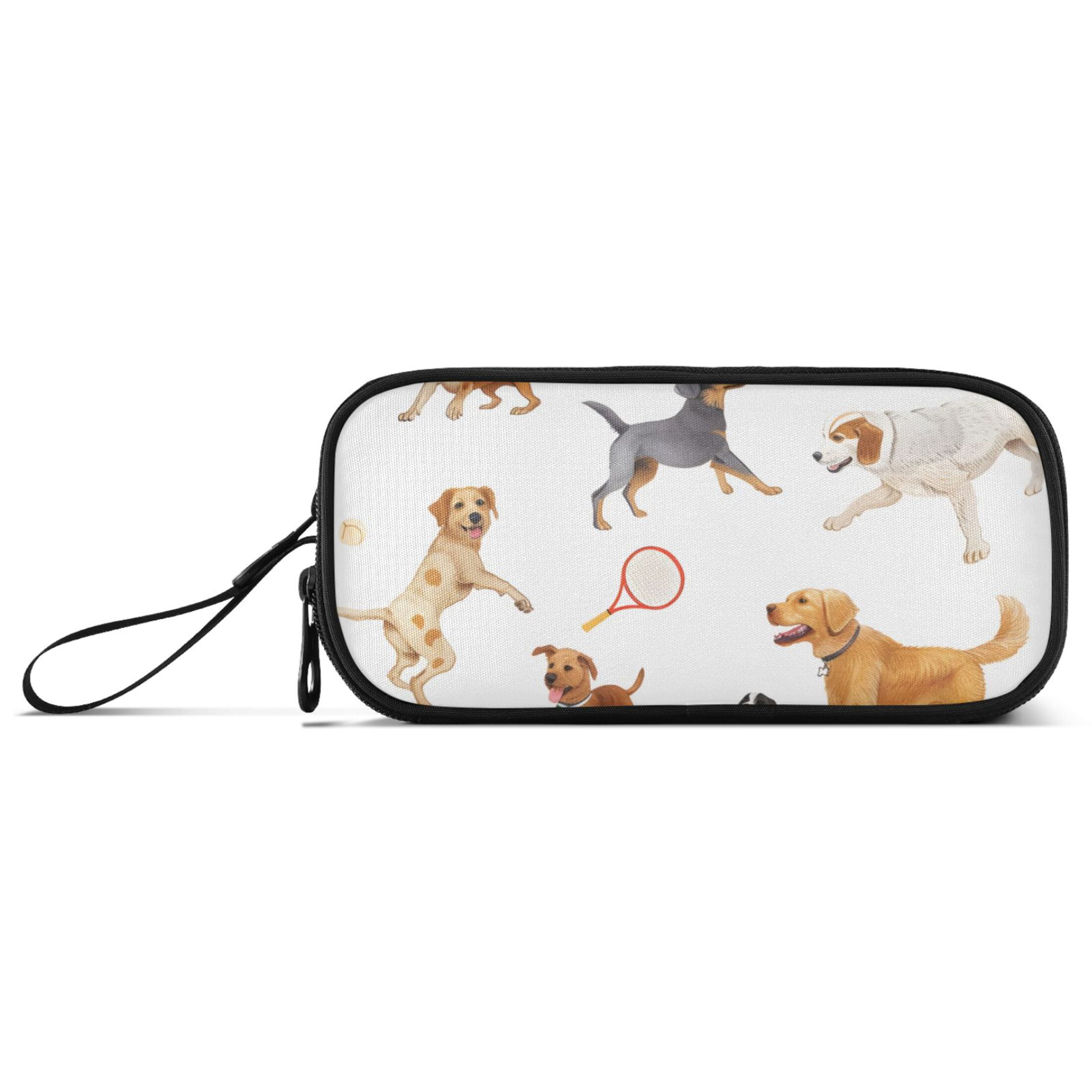 Dogs Playing Tennis Pencil Case Stationary Holder Pen Bag Pencil Pouch ...