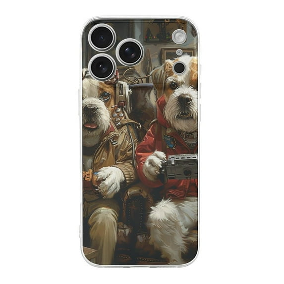 Dogs Playing Video Games Cool Phone Case Compatible with iPhone 17 Pro ...
