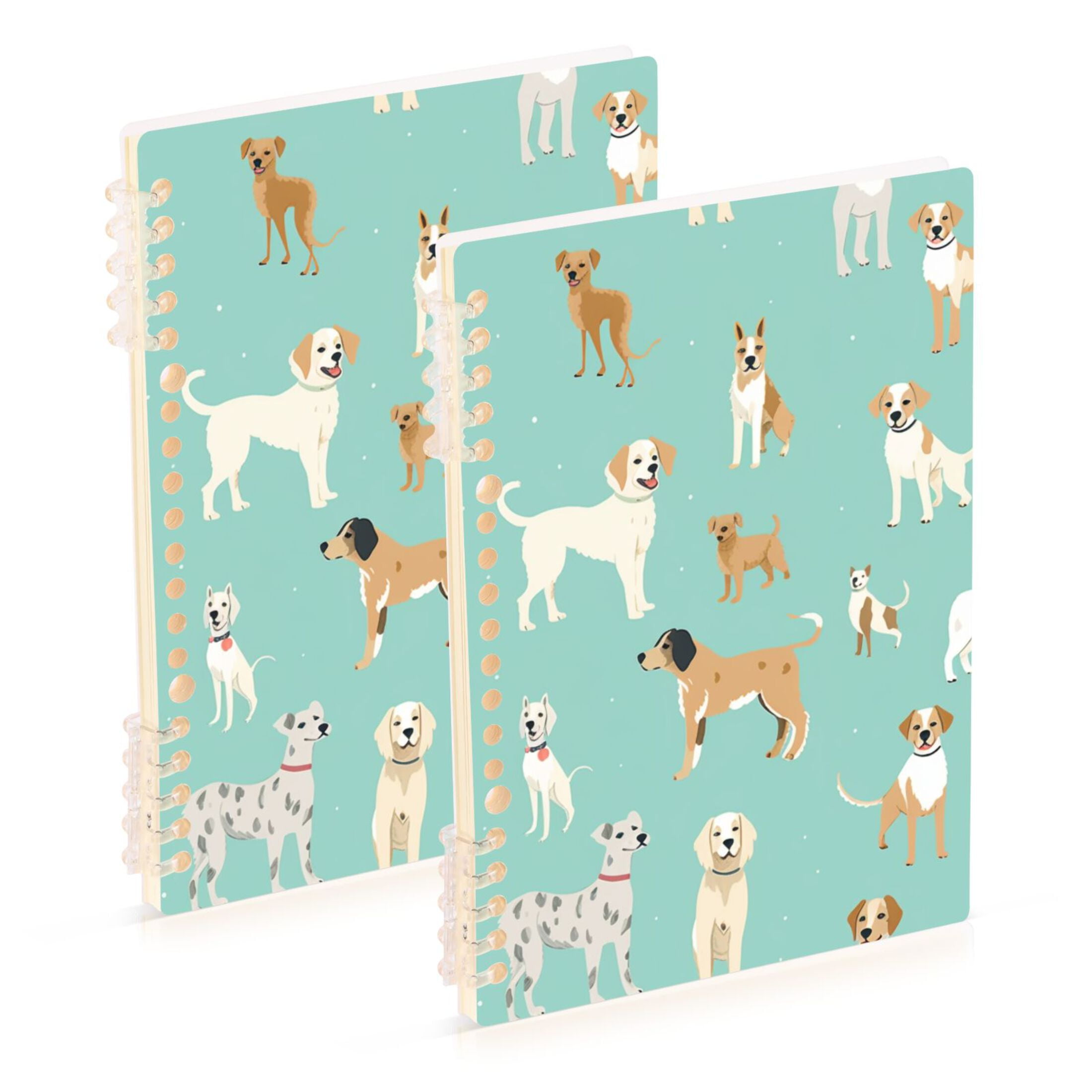 Dogs Ring Binder Notebook Journey Note Diary College Ruled Spiral ...