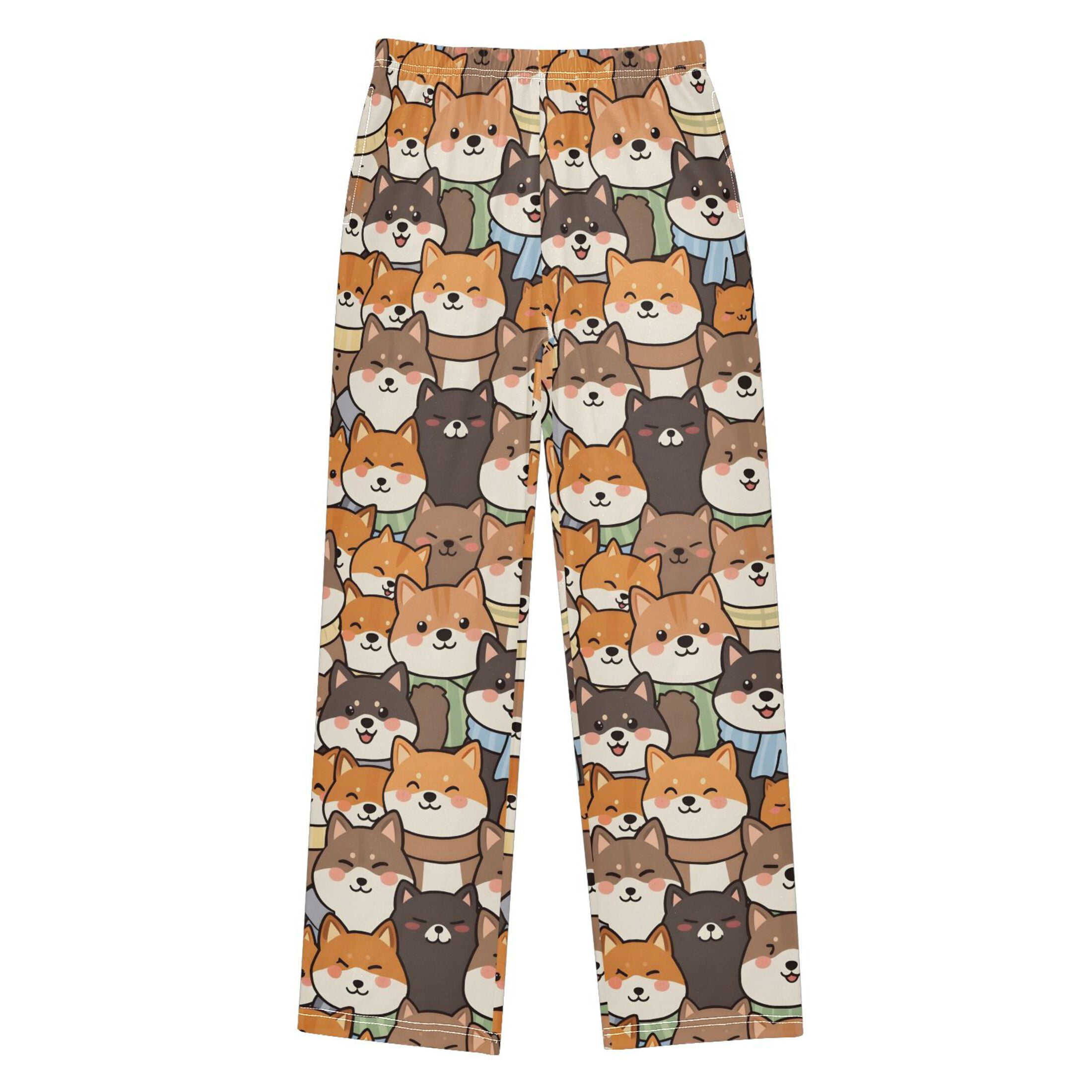 Dogs Shiba Inu Crowd Pajama Pants Soft Lightweight Lounge Pants Bottoms ...