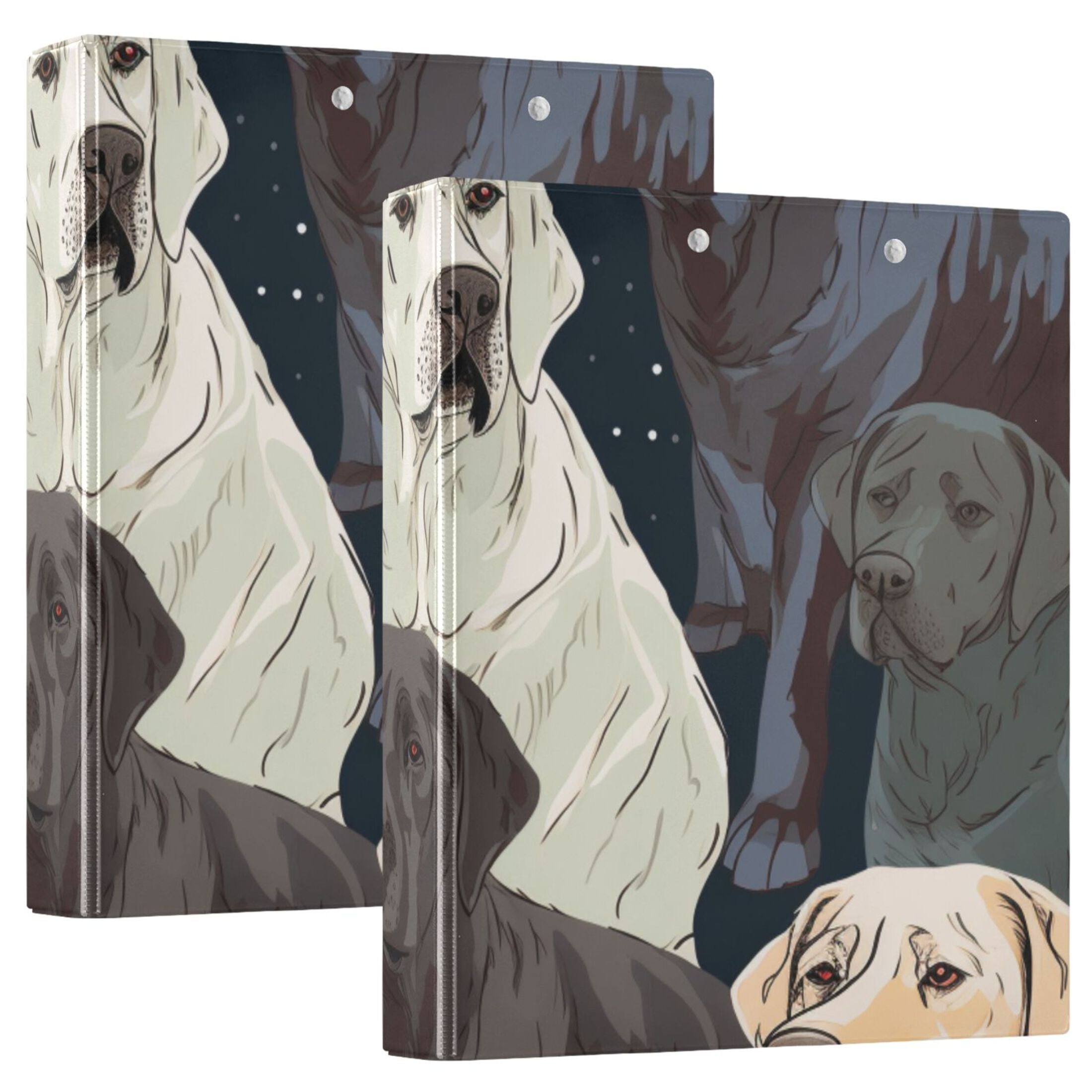 Dogs Stars 3 Ring Binders 1.5 inch Hardcover File Folders with Interior ...