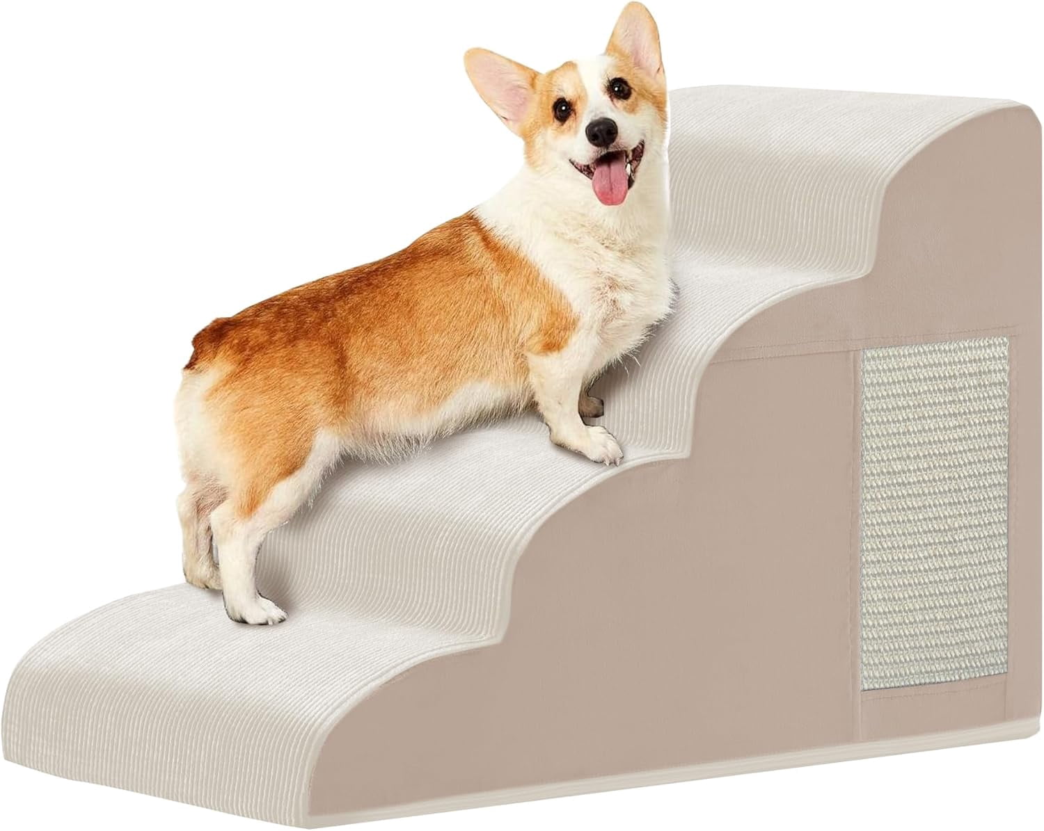 Dogs Steps for Bed, Dog Stairs for Small Dogs, 4-Step Dog Ramp for Bed ...