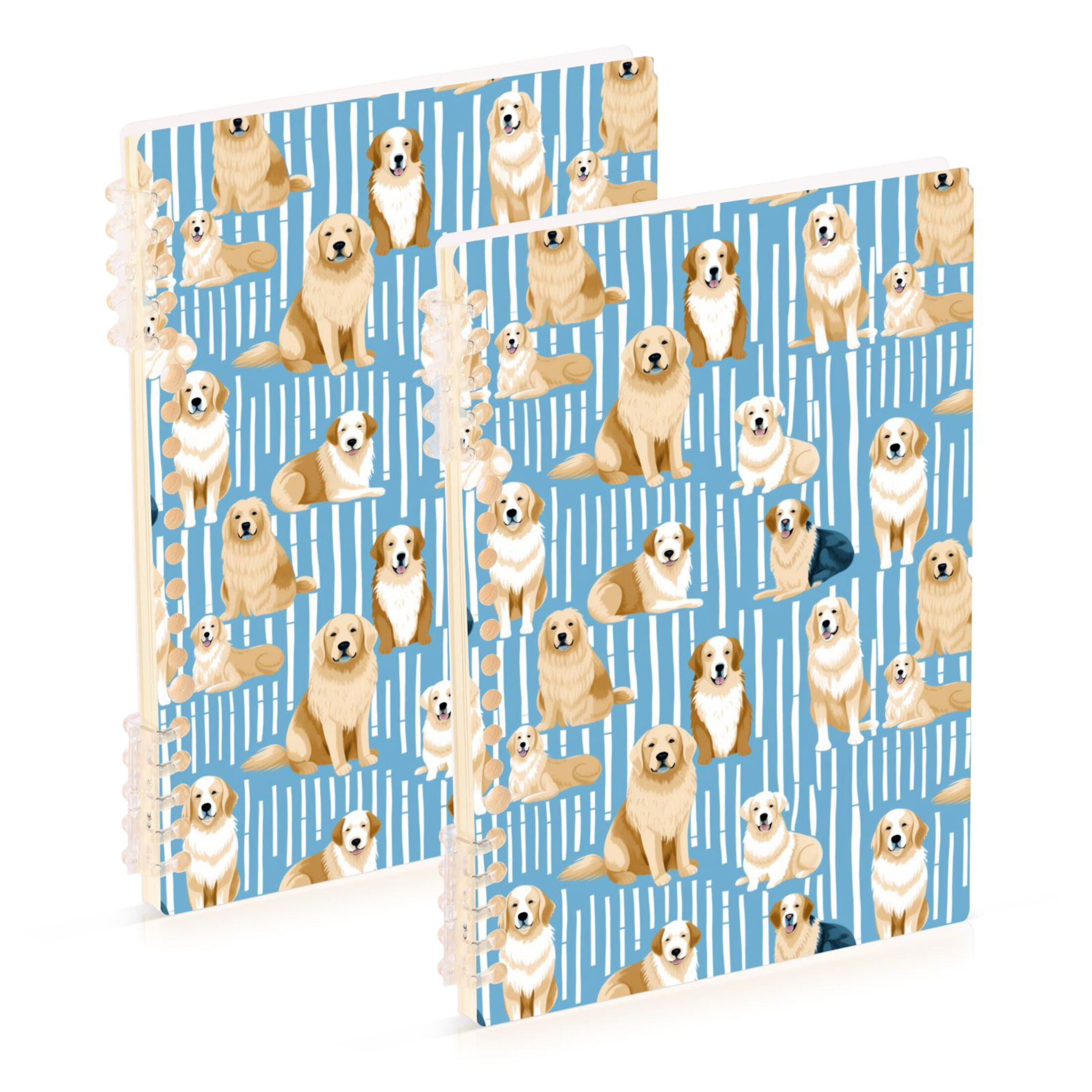 Dogs Stripe Ring Binder Notebook Journey Note Diary College Ruled ...
