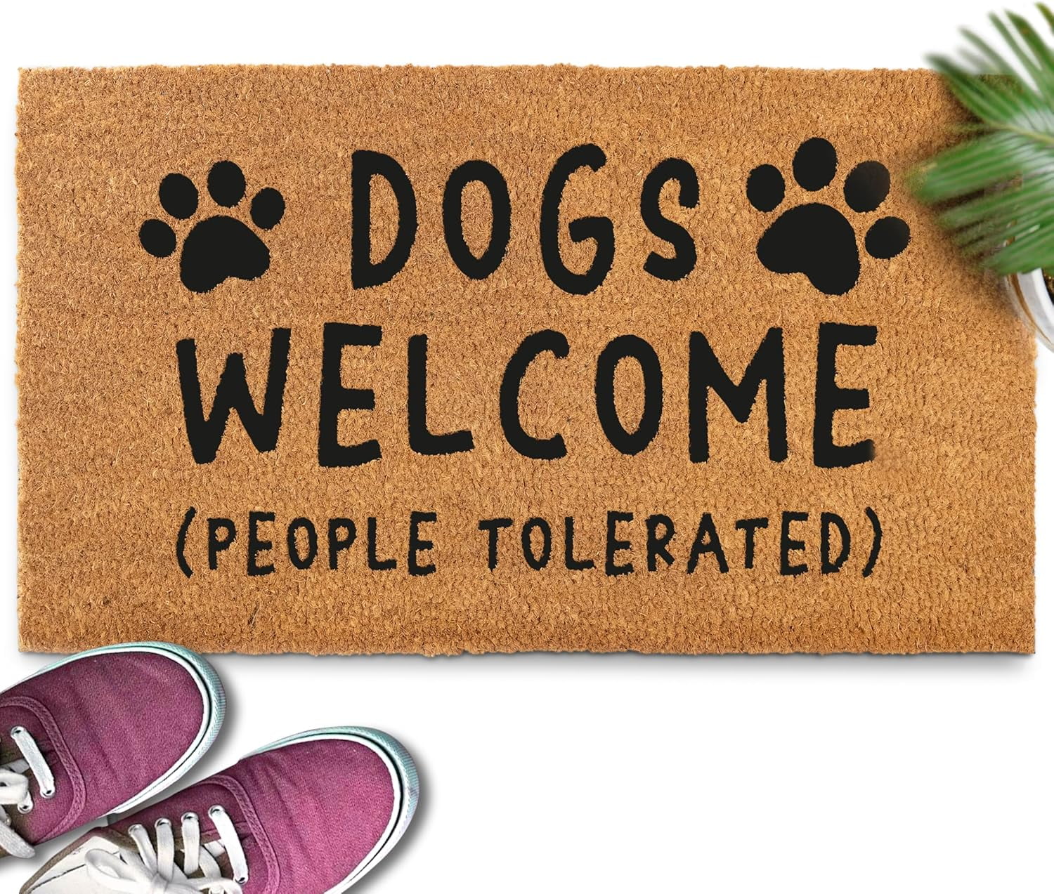 Dogs Welcome People Tolerated Door Mat 30x17 Inch, Funny Dog Doormat ...