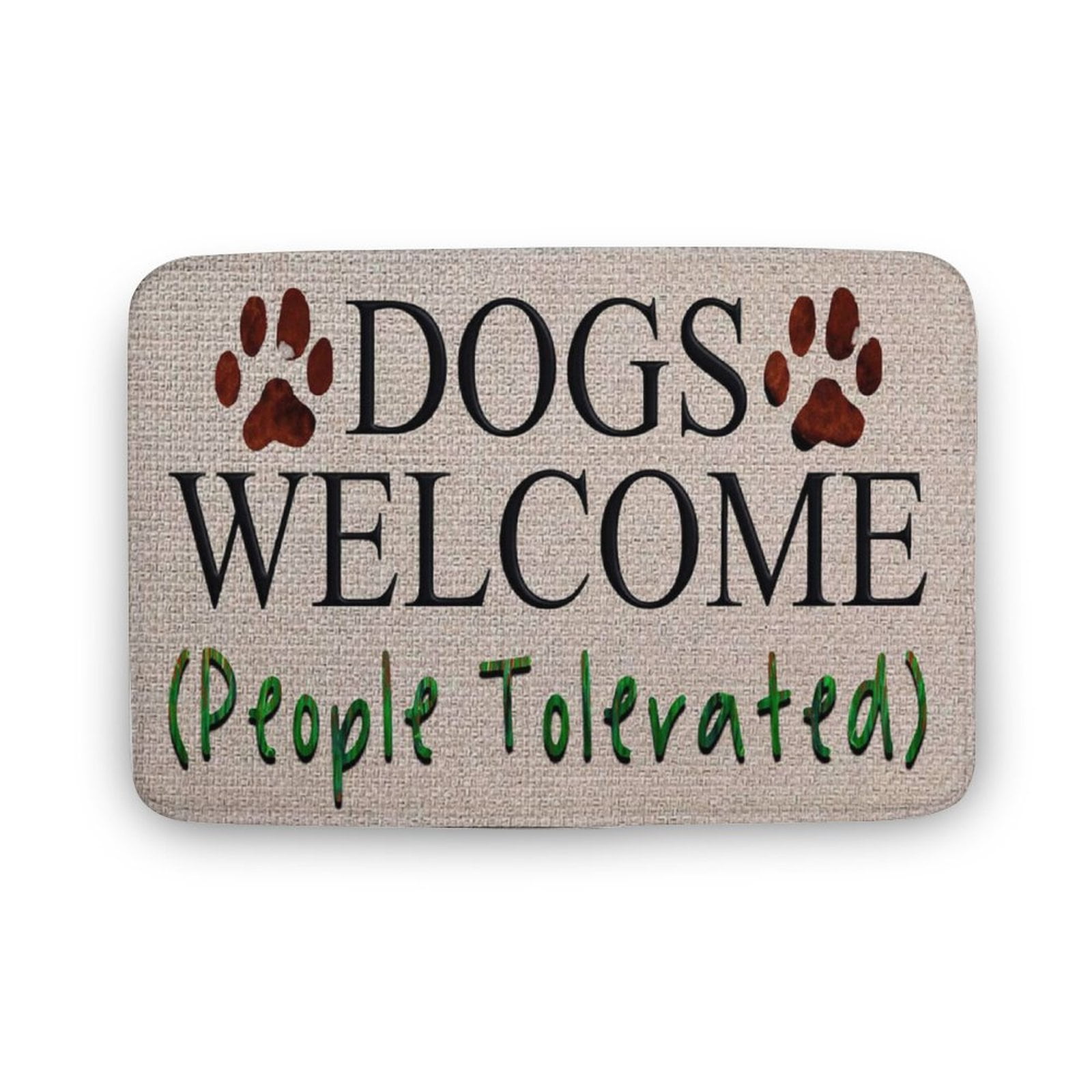 Dogs Welcome People Tolerated Door Mat, Monogrammed , Indoor Outdoor ...