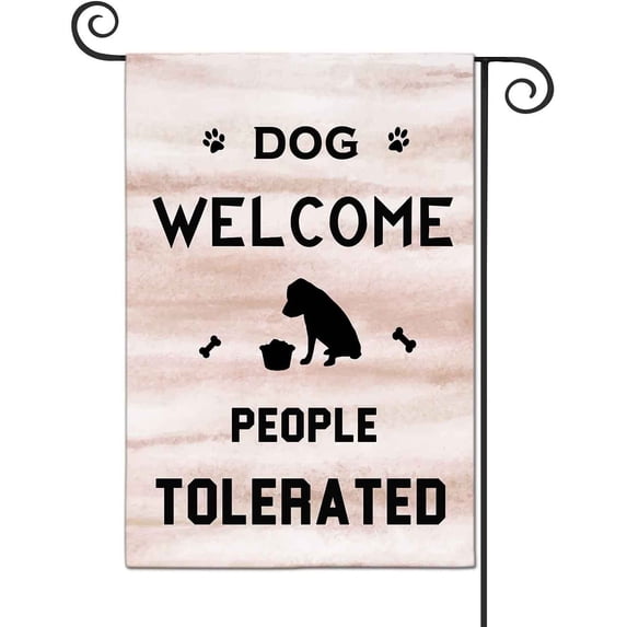 Dogs Welcome People Tolerated Funny Garden Flags Decorative Outdoor ...