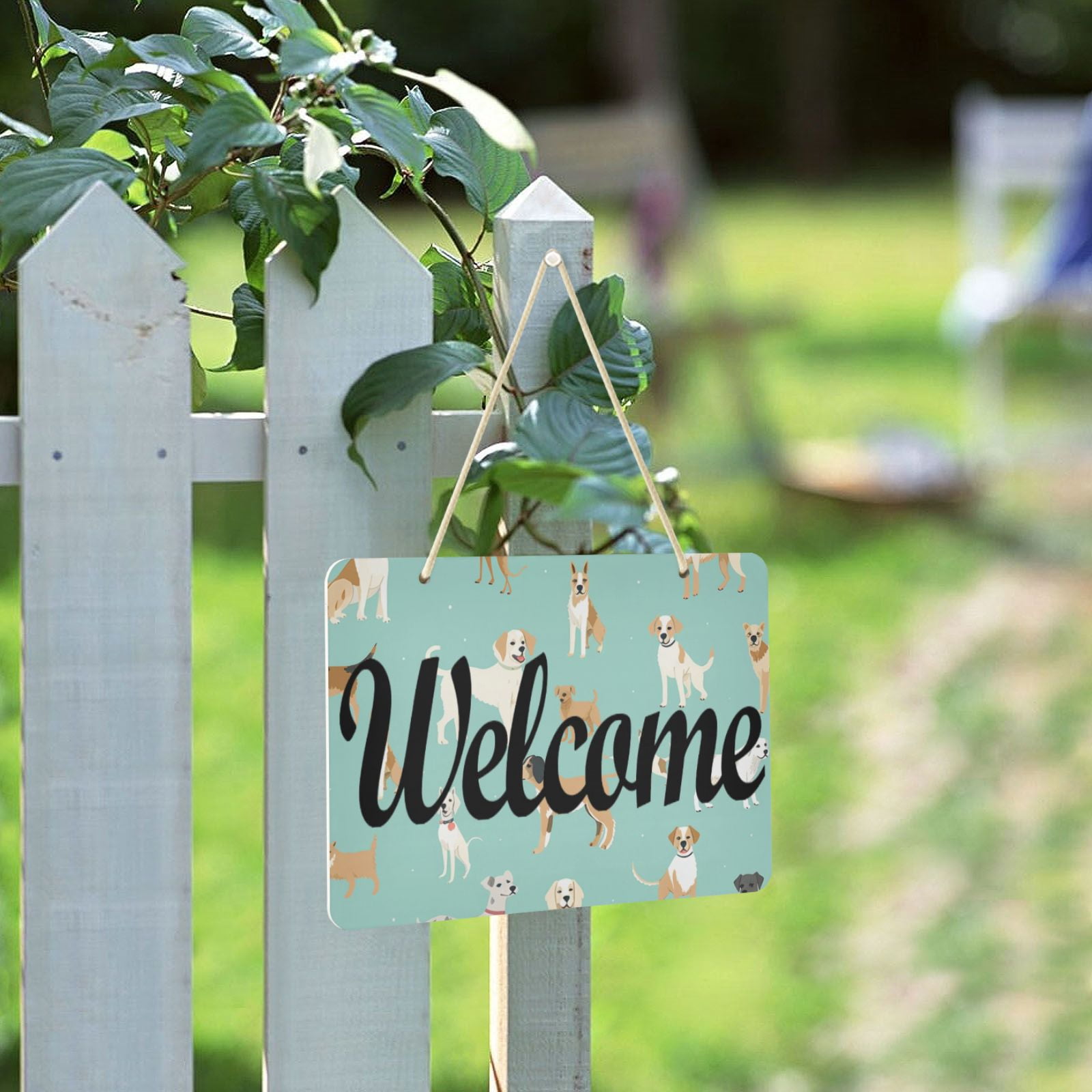 Dogs Welcome Sign for Front Door Porch Wreath Door Sign Home Decoration ...