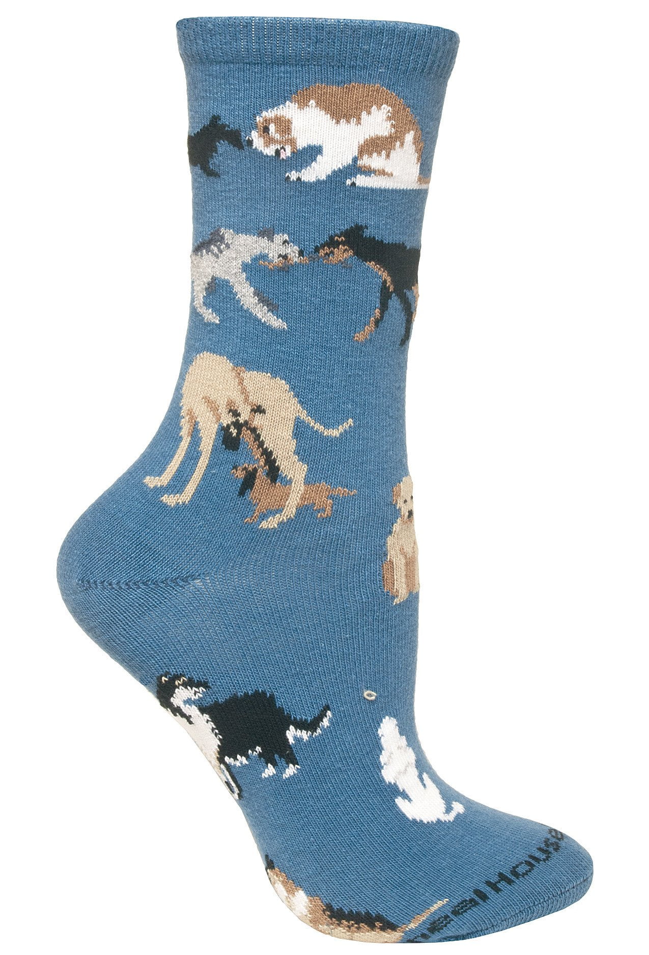 Dogs all Over Blue Cotton Ladies Socks - Walmart.com