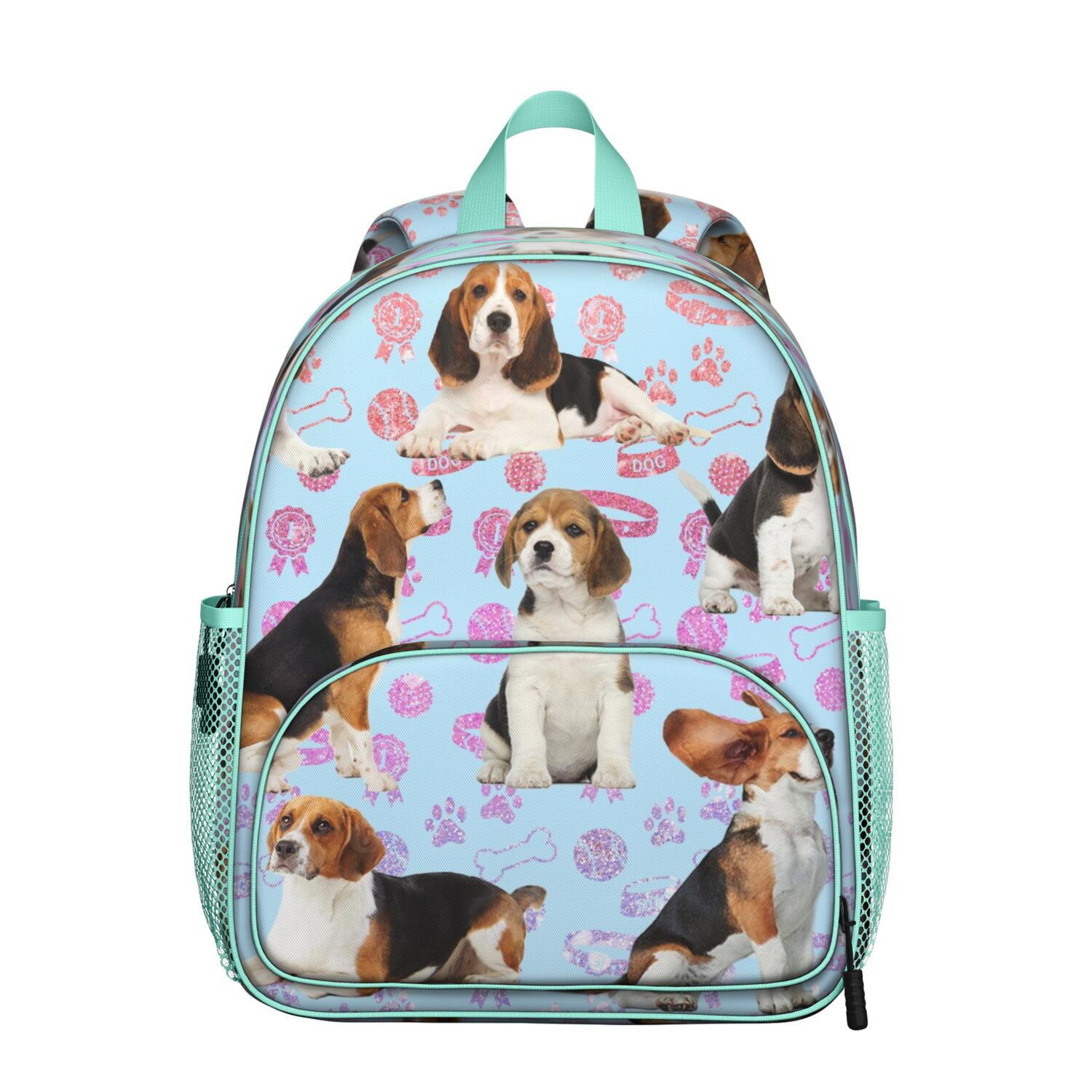 Dogs and Hearts Pattern Student Backpack – Adorable Puppy Paw Print ...