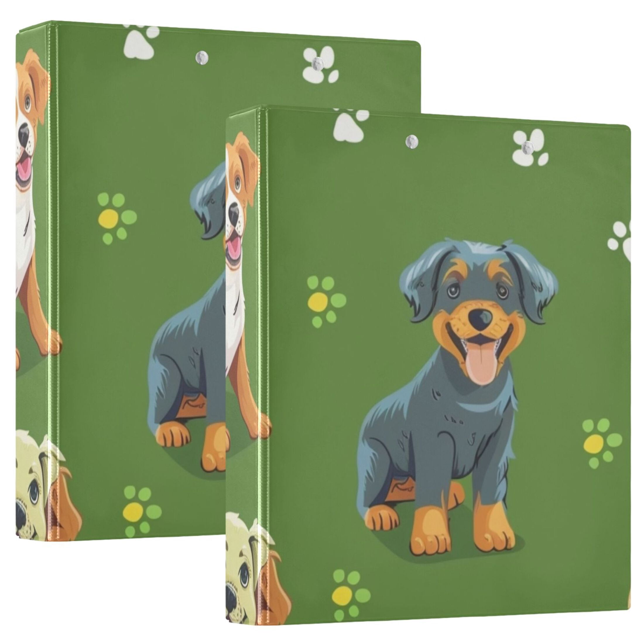 ALAZA 3 Ring Binder Leopard Paw Footprint Clipboard