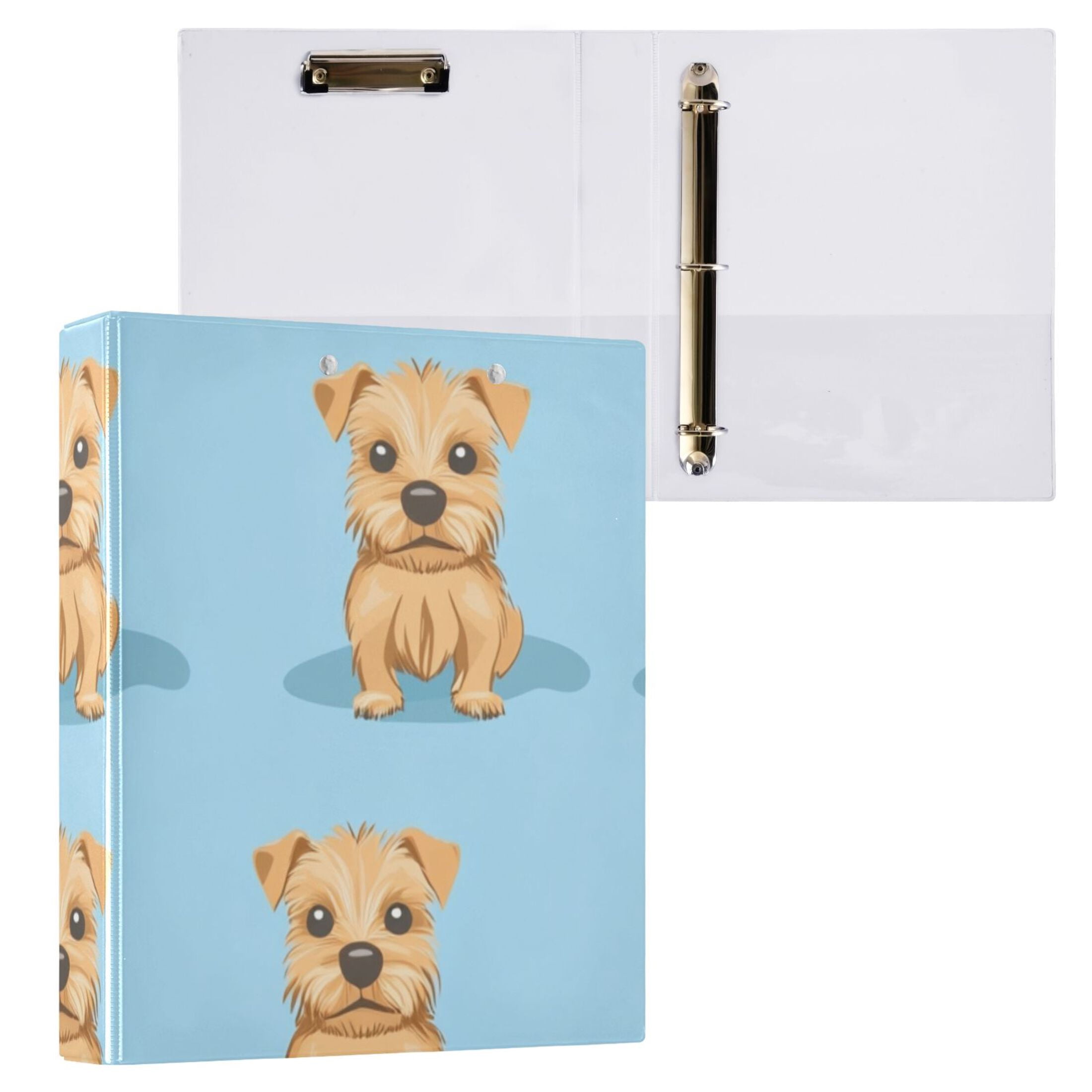 Dogs in Blue 3 Ring Binders 1.5 inch Hardcover File Folders with ...