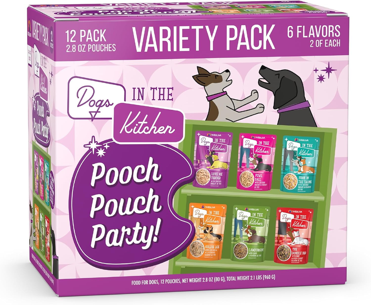 Dogs In The Kitchen, Variety Pack, Pooch Pouch Party!, Wet Dog Food, 2 ...