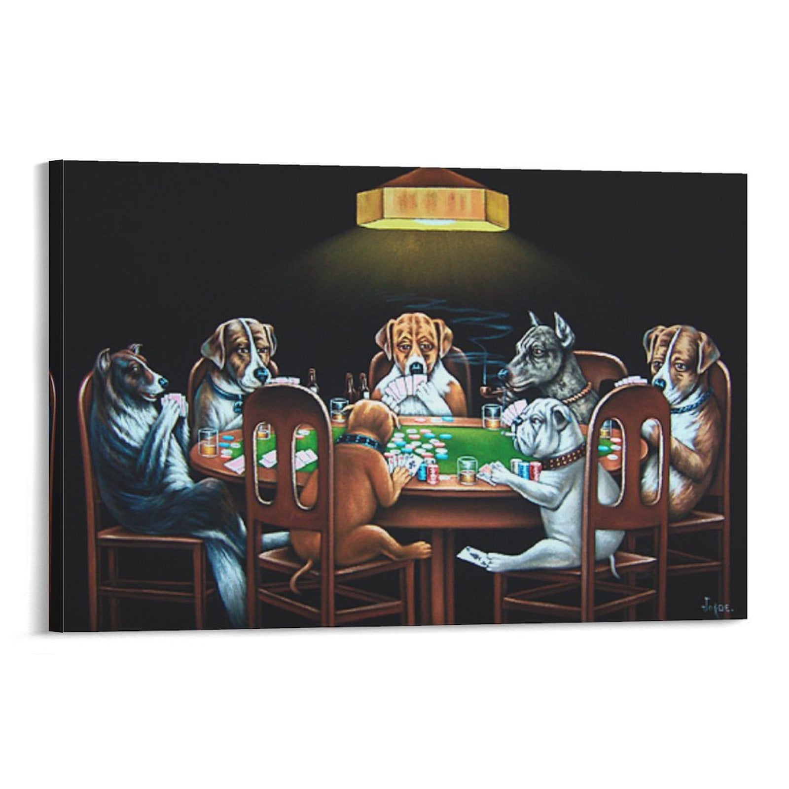Dogs-playing-poker Home Decor Poster Wall Art Hanging Picture Print ...