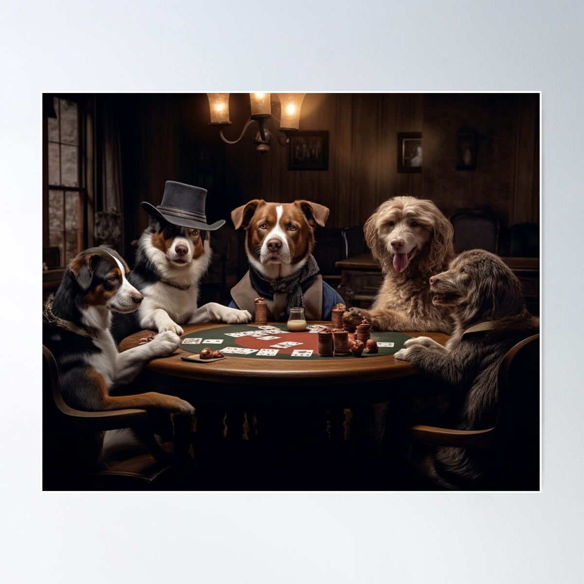 Dogs playing poker Poster, 24x36 UNFRAMED - Walmart.com