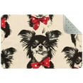 Dogs with Red Bow Small Area Rug, Non-Slip Door Mat Indoor Floor Mat ...