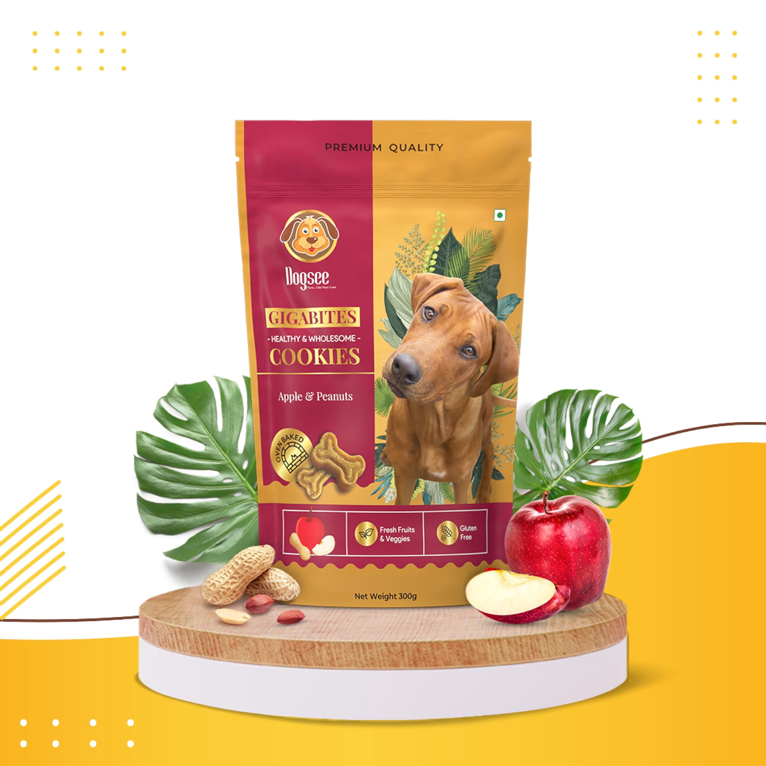 Dogsee Gigabites - Apple and Peanut Cookies for Dogs and Puppies | 100% ...