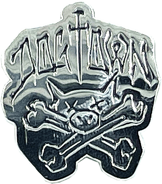 Dogtown Pig And Crossbones Enamel Pin 1.5" Sil/Blk - Walmart.com