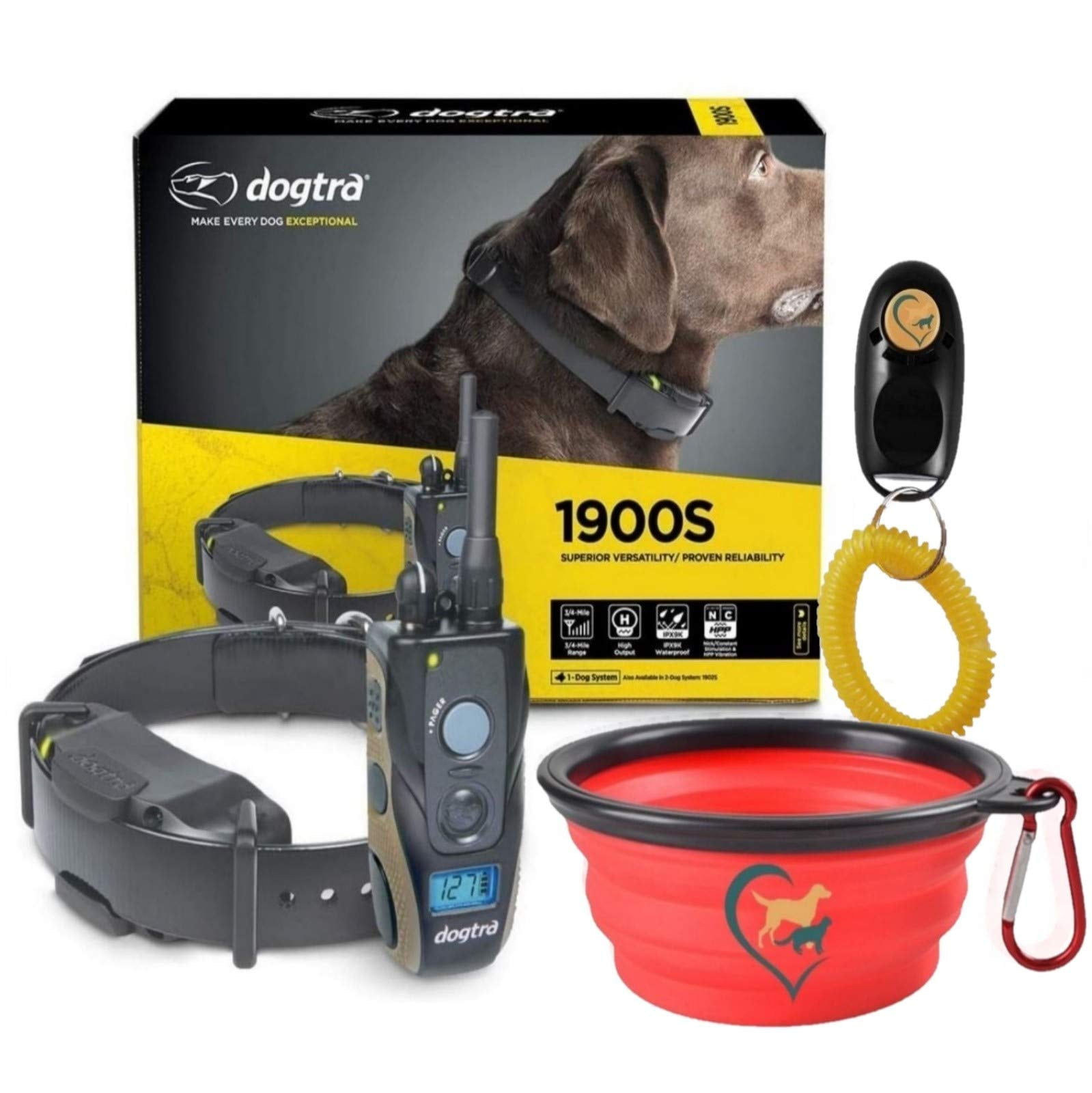 Dogtra 1900S Rechargeable Dog Training Collar ATT1- 3/4 Mile Range ...