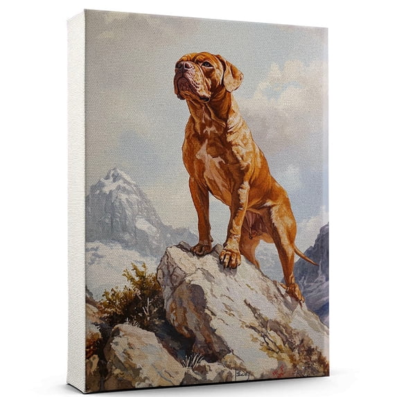 Doguede Bordeaux Cute Dog Climbing Stretched Canvas Size 8x12 – Retro ...
