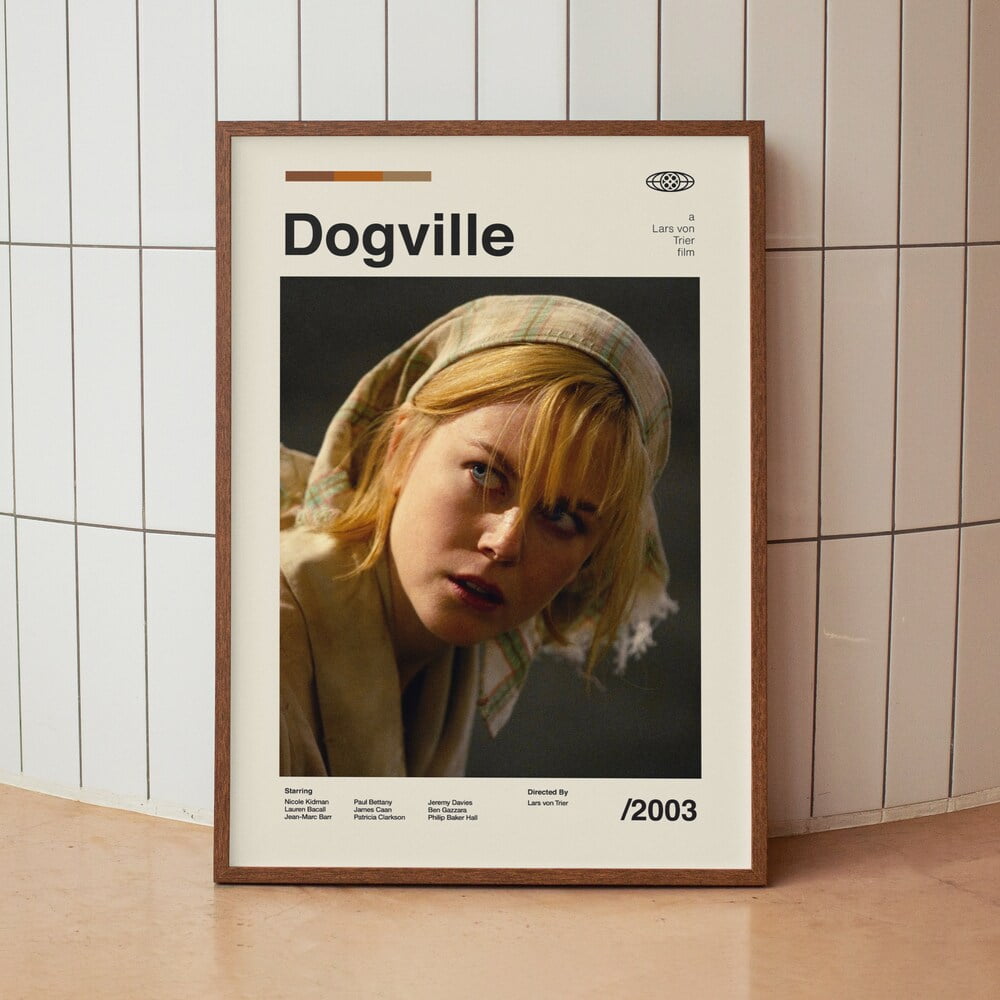 Dogville Vintage Movie Poster Lars von Trier Nicole Kidman Minimalist Midcentury Wall Art Print ...