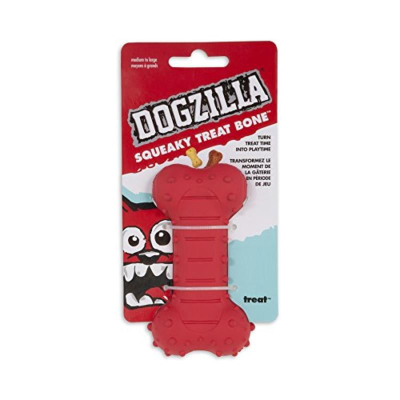 Dogzilla Durable Rubber Squeaky Treat Dog Bone Toy - Walmart.com