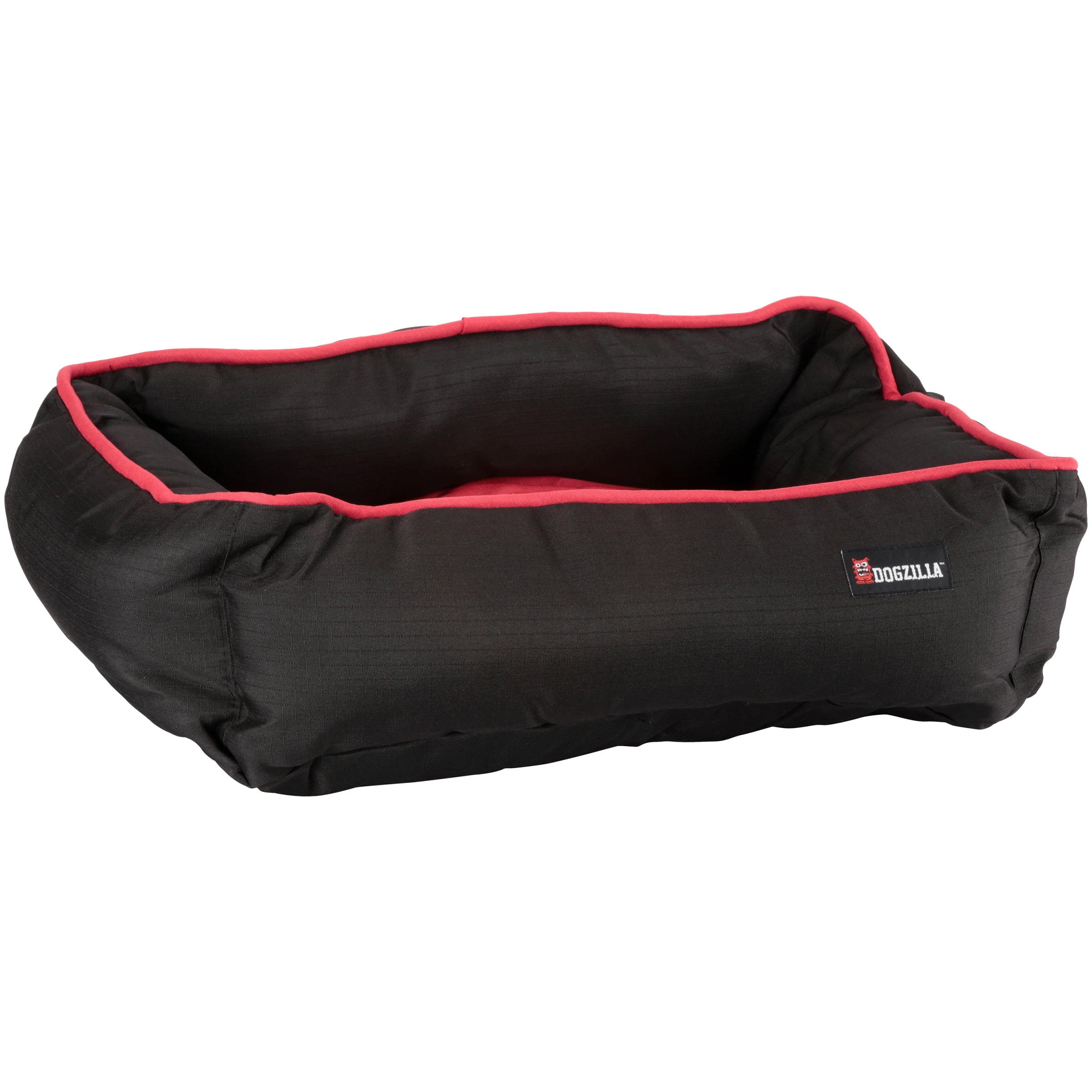 Dogzilla Rectangular Lounger Dog Bed, Black/Red, 22"L x 18"W - Walmart.com