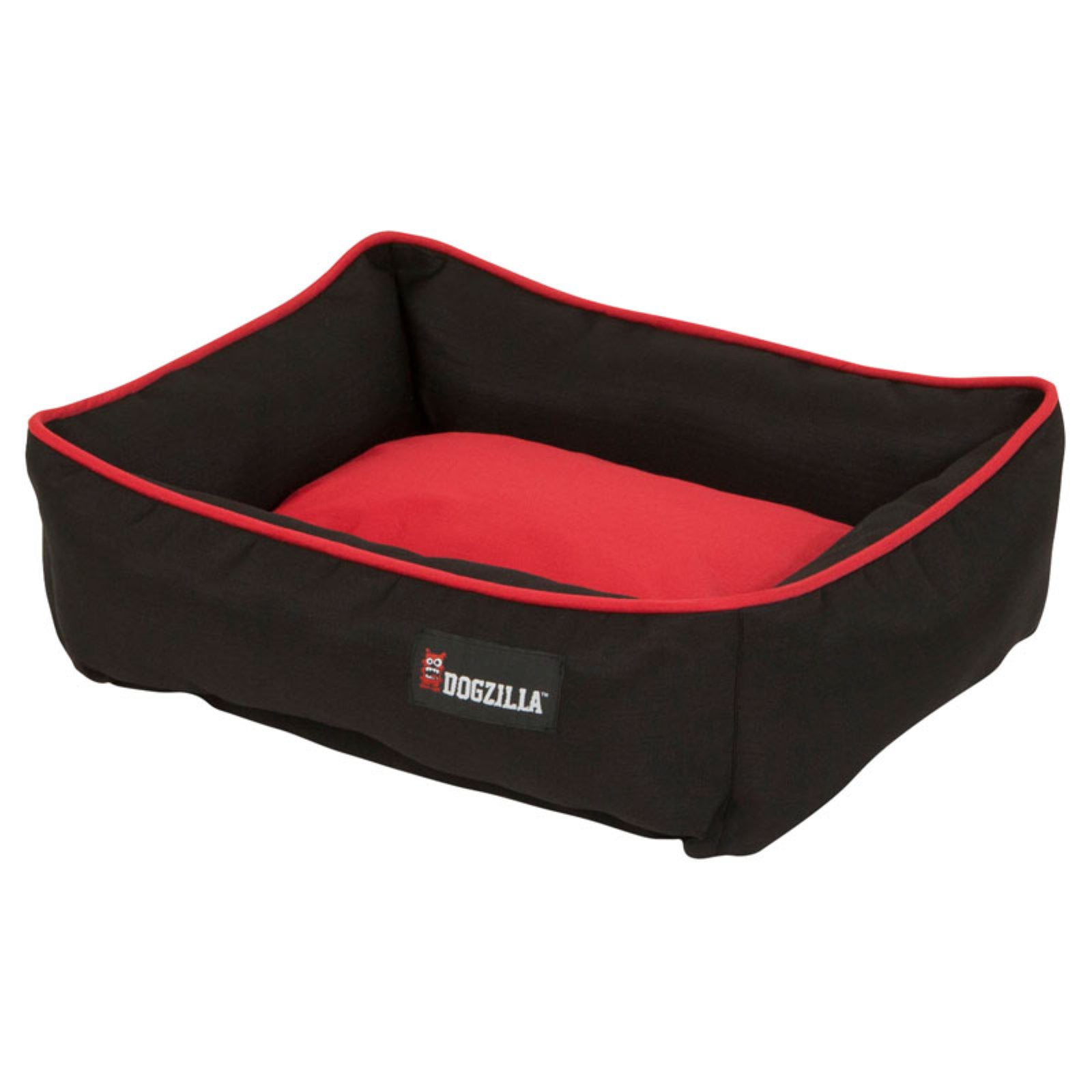 Dogzilla Rectangular Lounger Dog Bed, Black/Red, 22"L x 18"W - Walmart.com