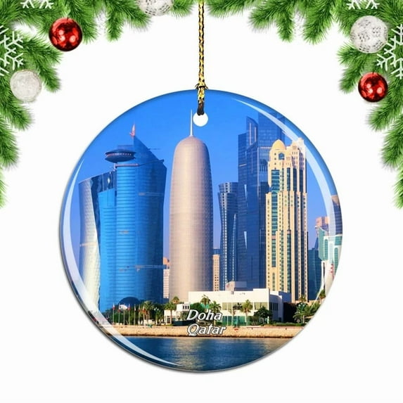 Doha Corniche Qatar kriStmAs ornament city travel souvenir 2PCS ...