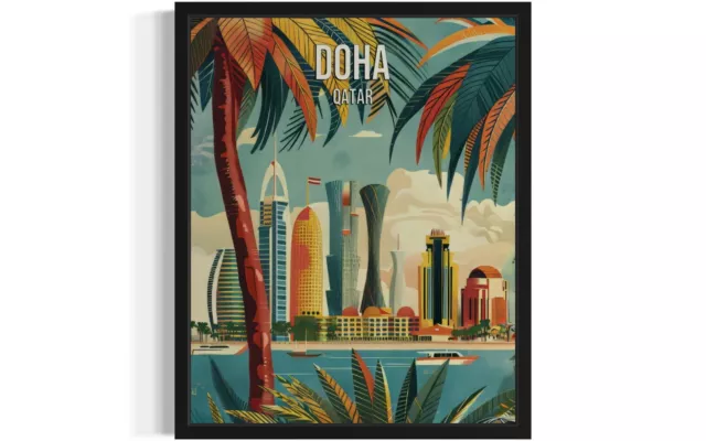 Doha Qatar Asia City Landmark Art Print Poster Wall Art Painting NO ...