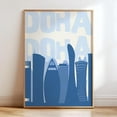 Doha Skyline Print: Minimalist Qatar Travel Poster UNFRAMED PAPER ...