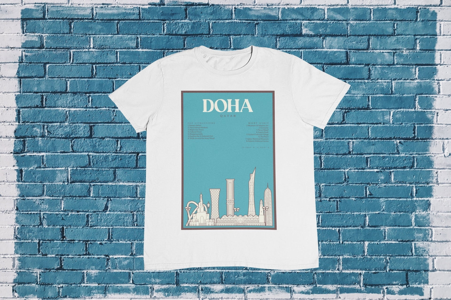 Doha T shirt / Visit Qatar / Capital of Qatar / Souq Waqif / Pearl ...