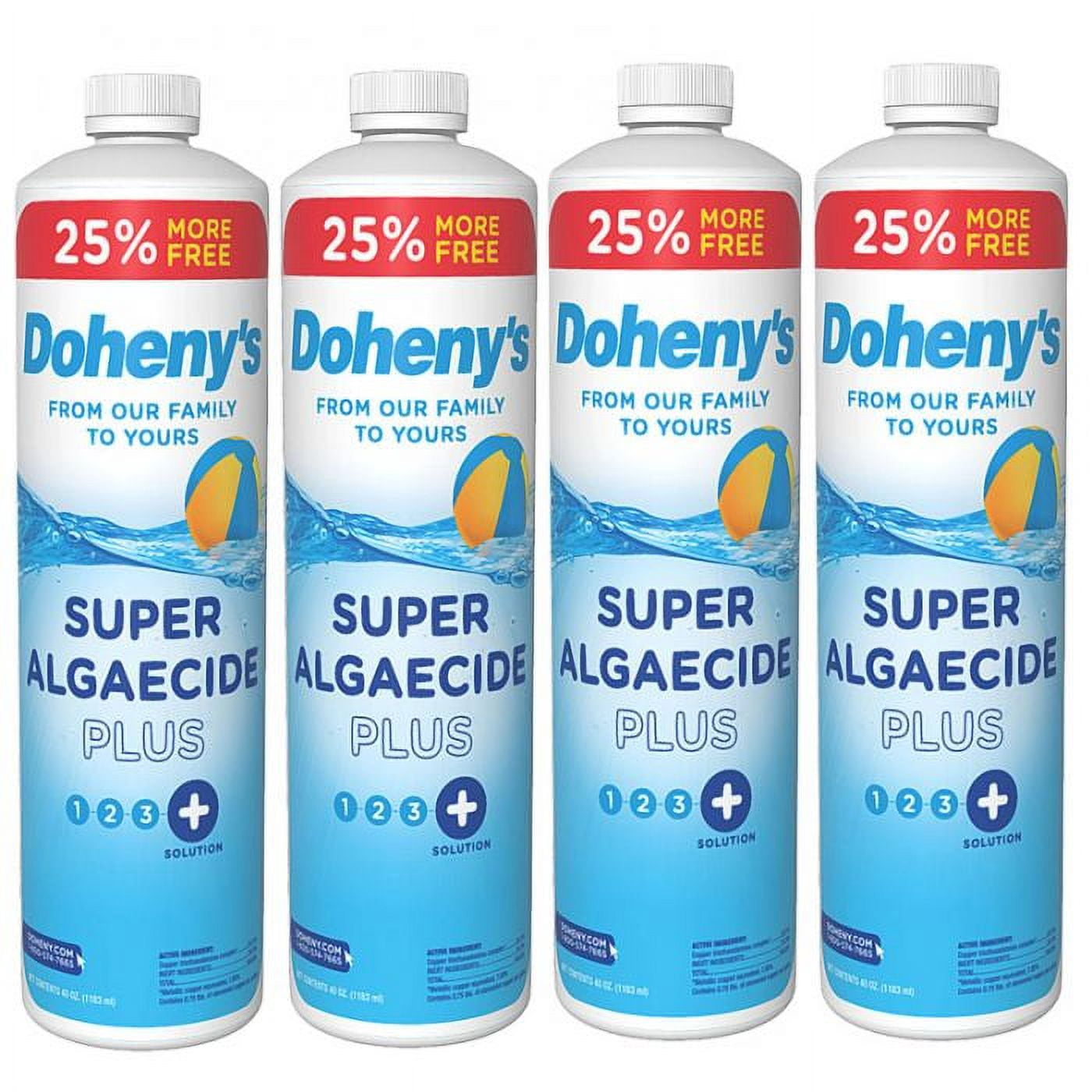 Dohenys Super Algaecide, 4 x 40 oz Bottles, 7.1% Chelated Copper, Safe ...