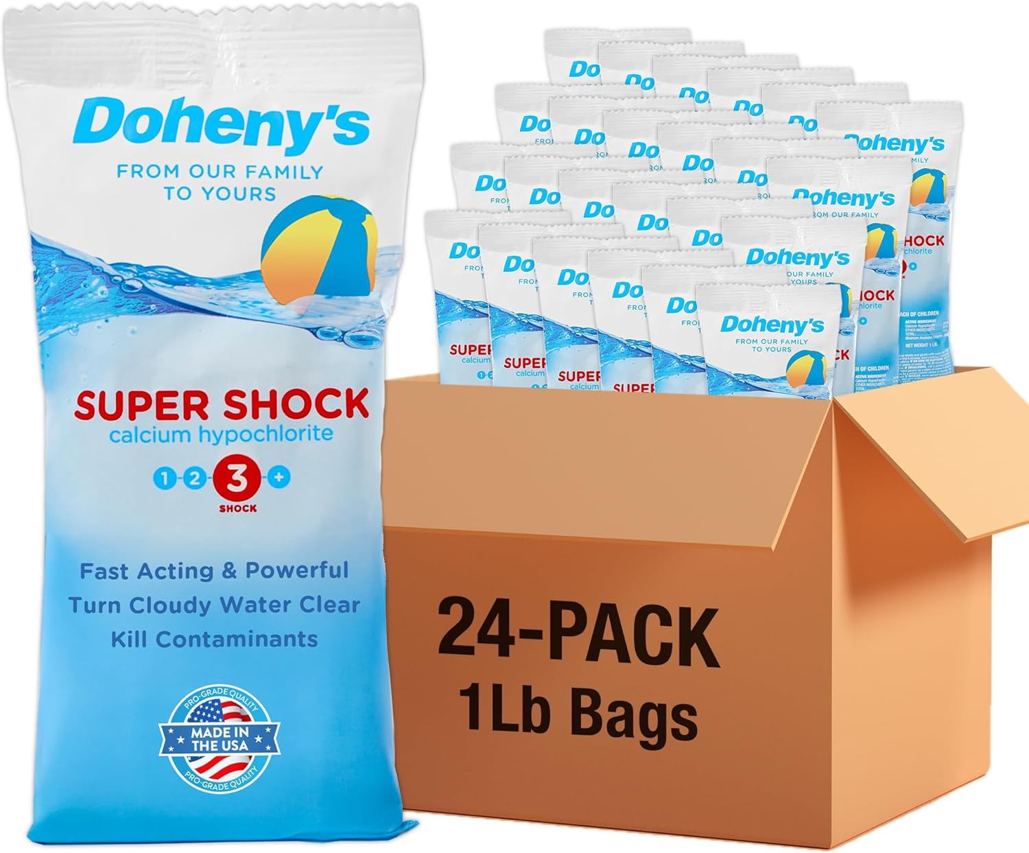 Doheny's 68% Cal-Hypo Pool Shock, Fast-Dissolving Granular Chlorine, 24 ...
