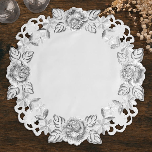 Doilies Set of 4 for Dining Table, Ivory Table Linen, Table Placemats ...