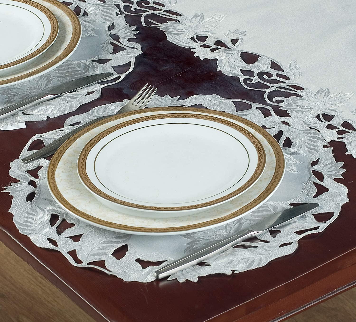 Doilies Set of 4 for Dining Table, Light Hray Table Linen, Table ...