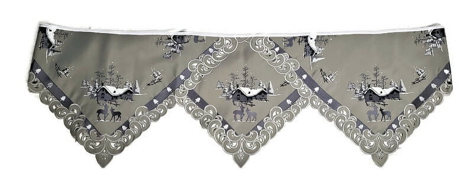 Doily Boutique Fireplace Mantel Runner with Silver Gray Christmas ...