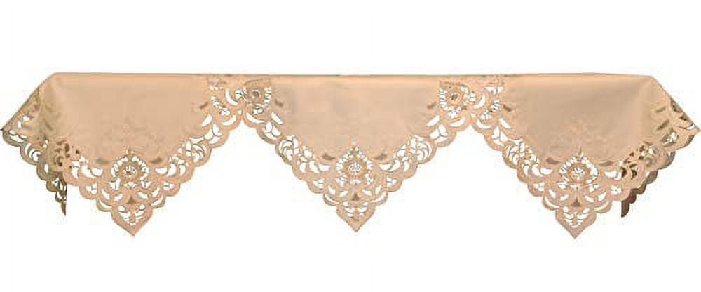 Doily Boutique Fireplace Mantel Scarf with Ivory Lace Insets and ...